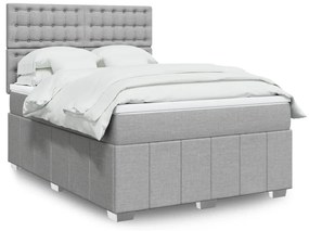 Box spring postel s matrací světle šedá 160 x 200 cm textil 3291733
