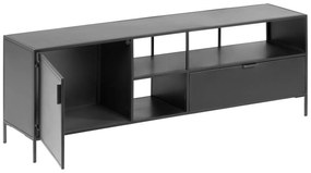 OnaDnes -20% Černý kovový TV stolek Kave Home Shantay 150 x 35 cm