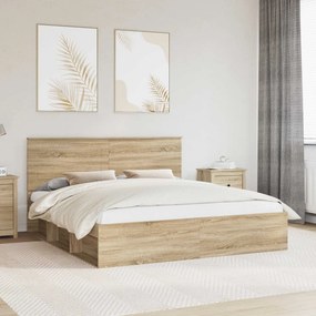 Rám postele s čelo Sonoma 200 x 200 cm Masivní borové dřevo 3409311