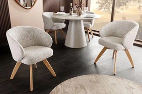 Designová otočná židle Tolinka béžová / přírodní