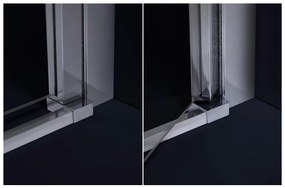 Glass 1989 Soho - Sprchový kout otevíravé dveře, velikost vaničky 90 cm, profily chromové, čiré sklo, GQW0004T500