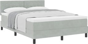 Postel s boxspringem s matrací Světle šedá 140 x 190 cm samet 3339104