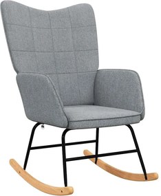 Houpací křeslo se stoličkou světle šedé textil 328018