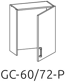 GC-60/72 P (L) horní skříňka s odkapávačem kuchyně Edan Barva korpusu skříněk: Šedá grenola, Zvolte barvu dvířek: Dub reveal (DARV)