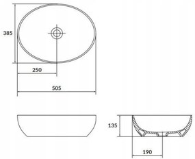 Cersanit Larga, umyvadlo na desku 50,5x38,5x13,5 cm, zelená matná, K677-054