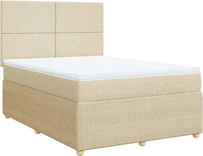 Box spring postel s matrací krémová 140x200 cm textil 3294377