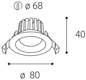 MAX 1, zapuštěné LED svítidlo Led2 s IP65 Barva: Černá, Chromatičnost: 4000K, Konfigurace: Triac