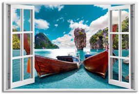 Malvis ® Obraz okno thajský Phuket Velikost (šířka x výška): 30x20 cm