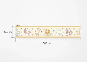 Dětská samolepící bordura na zeď Béžová Pohádka | 5 m x 13.8 cm | DWBD8051