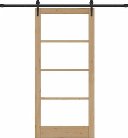 Posuvné dveře 93 x 202 cm Masivní borové dřevo a sklo 3332399
