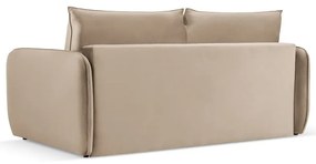 Béžová sametová rozkládací pohovka 194 cm Vienna – Cosmopolitan Design