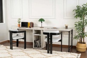 Designový psací stůl Geillis 240 cm vzor mramor frézie