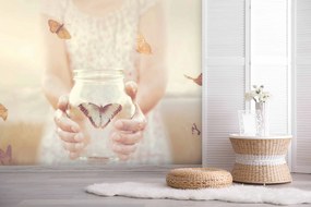 Malvis ® Tapeta Motýl v lahvi Vel. (šířka x výška): 432 x 290 cm