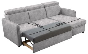 Kondela Rozkládací sedací souprava, světle šedá, ALECHANDRO B ROH