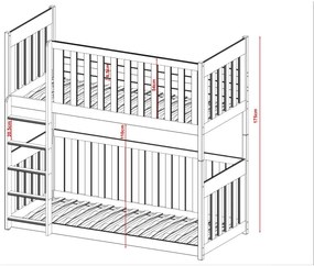Legno Dětská patrová postel Karel šedá Rozměr (cm): 90x190