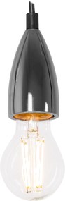 Toolight Rea, Stropní lampa Závěsná žárovka Chrome Black APP357-1CP, OSW-08423