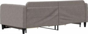Válenda s přistýlkou a zásuvkami taupe 100 x 200 cm textil 3196860