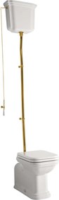 Sapho Kerasan Waldorf - WC kombi, vario odpad, bílá/bronz WCSET20-WALDORF