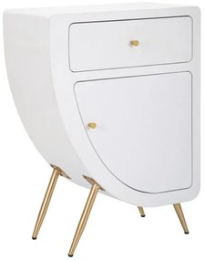 Designový noční stolek Raghnall 60 cm bílý