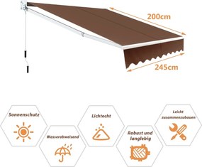 Costway Skládací markýza s UV a vodě odolným materiálem a kliková sluneční