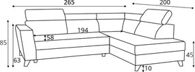 Casarredo - Komfort nábytek Rohová sedací souprava PRADIS rozkládací s úložným prostorem, pravá, látky A1 | potah: lena 22,barva: N7 černá