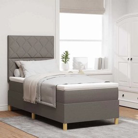 Postel s boxspringem s čelo Taupe 90 x 200 cm textil 3339669