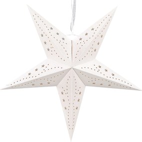 Sada 2 závěsných třpytivých hvězd s LED 45 cm bílé MOTTI Beliani