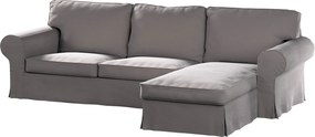 Potah na pohovku IKEA Ektorp 2-místná s lenoškou barva šedá látka lesklé, sametová
