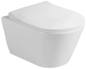 Sapho AVVA CLEANWASH závěsná WC mísa, Rimless, s bidetovou sprškou, 35,5x53cm, bílá 100312