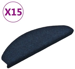 vidaXL Marketos Schodové rohože samolepicí 15 ks 65 x 21 x 4 cm tmavě modré půlkulaté velké