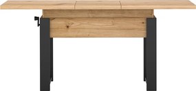 Rozkládací polohovací konferenční stolek HOGO 3v1 | 120-157x62,5-74,5x67 cm | síla horní desky 32 mm | dub artisan/černé nohy