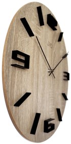 Designové moderní dřevěné hodiny s 3D číslicemi JVD HC27.3 