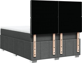 Box spring postel s matrací tmavě šedá 160x200 cm textil 3291734