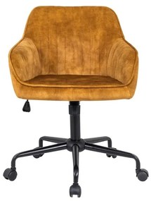 Designová kancelářská židle Esmeralda hořčičný samet