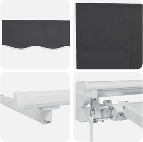 Stahovací markýza Antracit 400 x 200 cm Polyester a hliník 3329799
