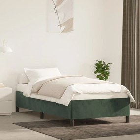 vidaXL Rám postele 90 x 190 cm samet [347296] Barva: Tmavě zelená