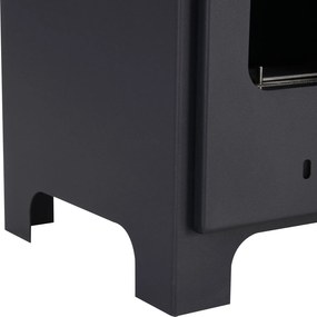 HOMCOM Volně stojící ethanolový krb 0,9L hořák, 3hodinová doba hoření, neo-retro kamna, rozměry 40L x 30W x 50H cm, pokrytí 20-25 m², černá | Aosom