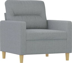 3dílná sedací souprava s polštáři světle šedá textil 3201552