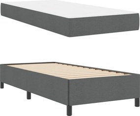 Postel s boxspringem Tmavě šedá 100 x 200 cm textil 3398837