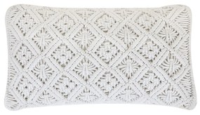 Sada 2 makramé polštářů s pleteným vzorem 30 x 50 cm bílé ALATEPE Beliani