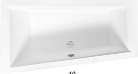 Besco Intima asymetrická vana 150 x 85 cm levá akrylát bílá VANINTI15L