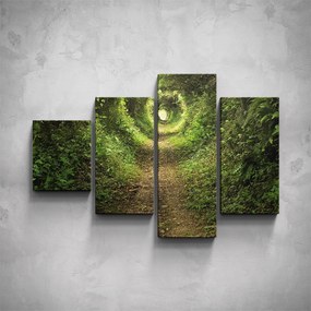 4-dílný obraz - Cesta lesem - PopyDesign