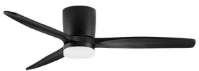 LED černo-dřevěné moderní stropní svítidlo Aloa s dálkovým ovládáním