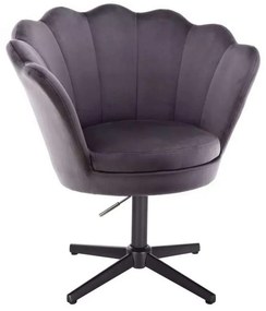 LuxuryForm DESIGN Otočné křeslo FREY VELUR na černém kříži - tmavě šedé
