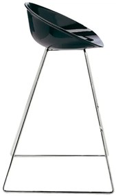 PEDRALI - Nízká barová židle GLISS 902 DS s chromovanou podnoží - černá