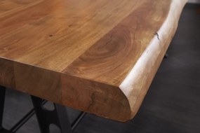 Jídelní stůl ATHAMÁS šedá akácie Dekorhome Přírodní dřevo