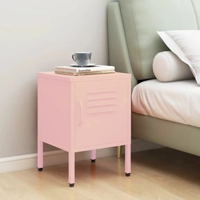 Noční stolek růžový 35 x 35 x 51 cm ocel - Default Title