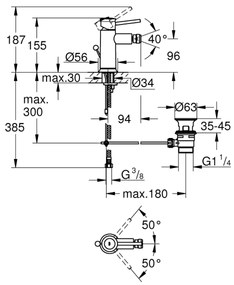 GROHE 23785000 - Bidetová baterie START CLASSIC lesklý chrom
