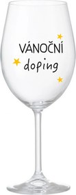 VÁNOČNÍ DOPING - čirá sklenice na víno 350 ml