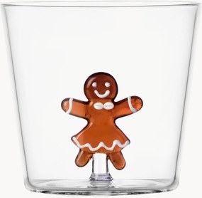 Ručně vyrobený pohárek z borosilikátového skla's figurkou Mrs Gingerbread Nutcracker
